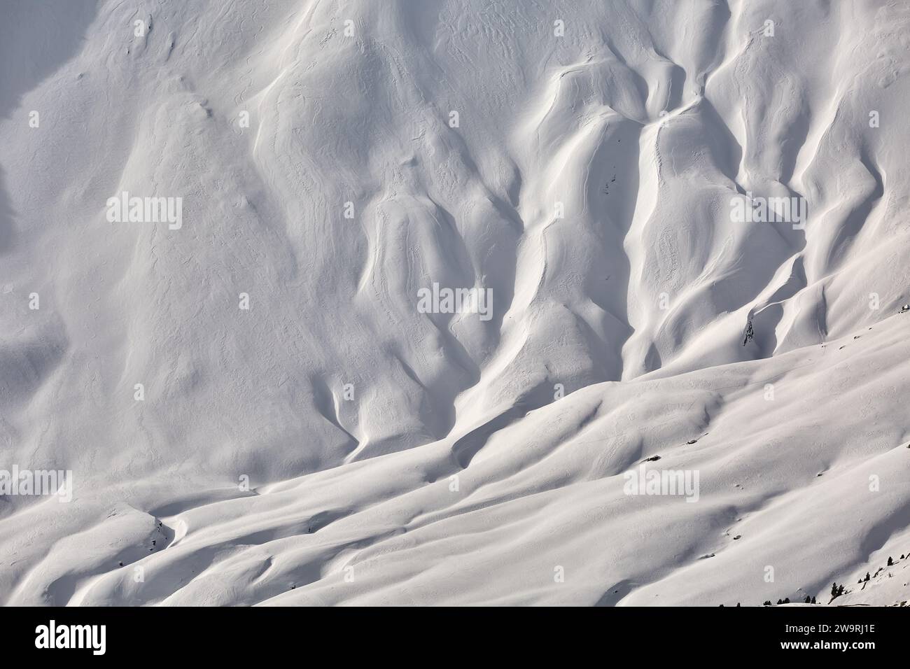 Ski Slope with Fresh Curves Stock Photo - Alamy