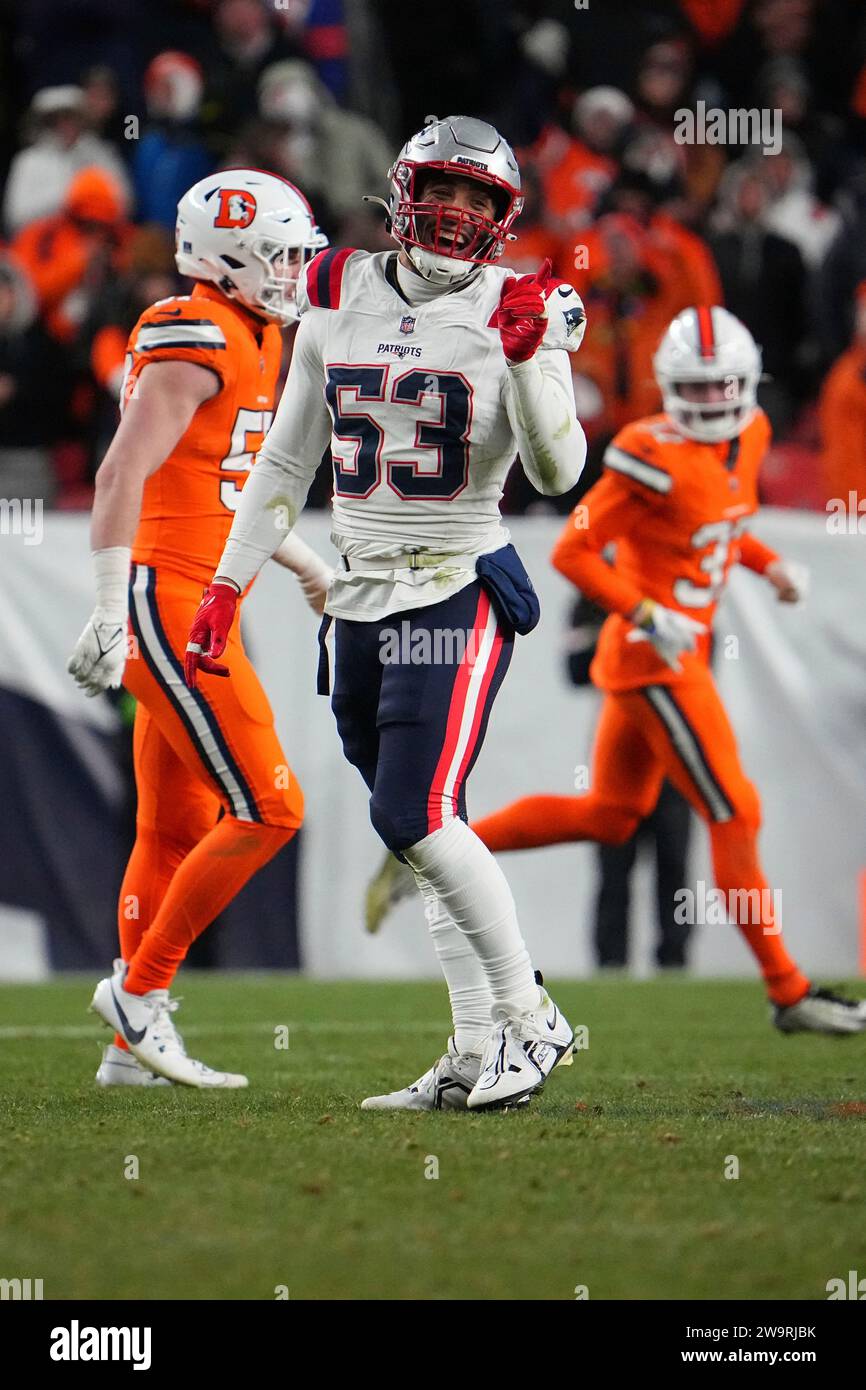New England Patriots linebacker Joe Giles-Harris (53) celebrates a play ...