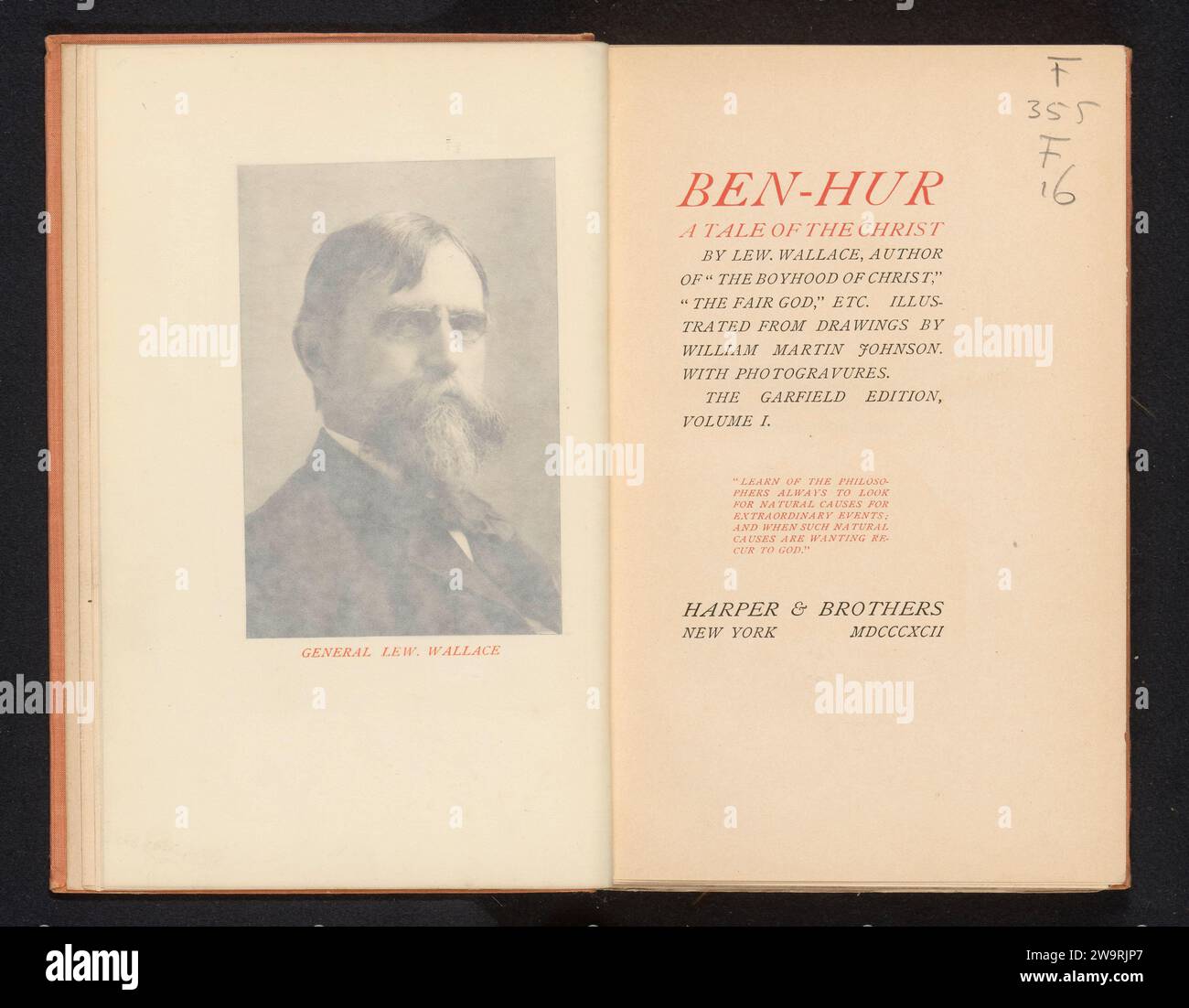 Ben-Hur a tale of the Christ Volume I, Lewis Wallace, 1892 book New ...