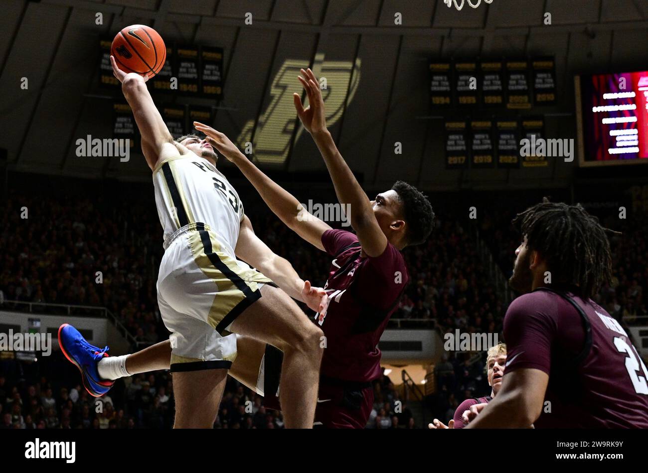 Purdue forward Camden Heide (23) shoots over Eastern Kentucky forward ...
