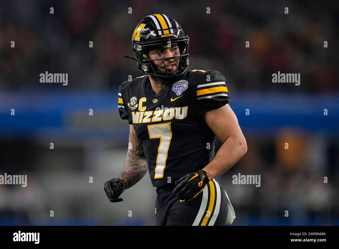 Missouri running back Cody Schrader (7) during the first half of the ...