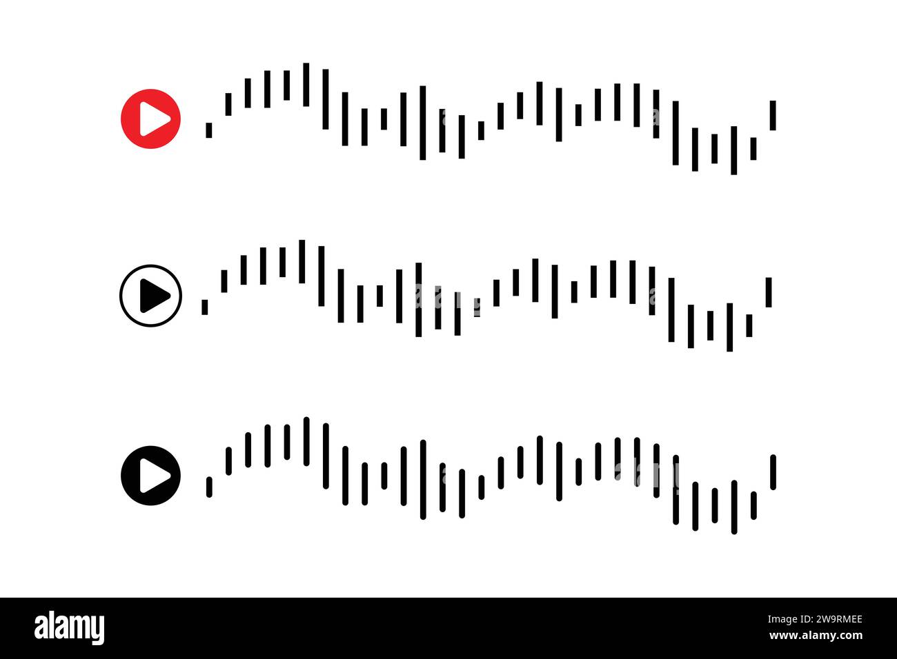 Sound wave icon, podcast player interface, music symbol, sound wave, loading progress bar and ...