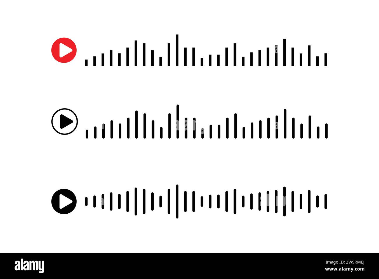 Sound wave icon, podcast player interface, music symbol, sound wave, loading progress bar and ...