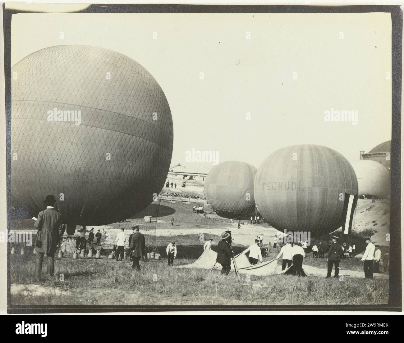 The Third Gordon Bennett Balloon Race, 1908 photograph Four blown ...
