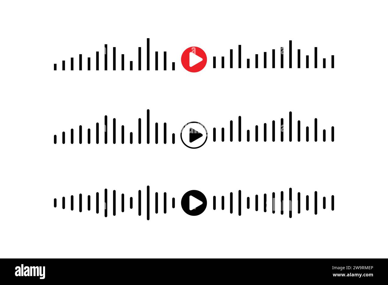 Sound wave icon, podcast player interface, music symbol, sound wave, loading progress bar and ...