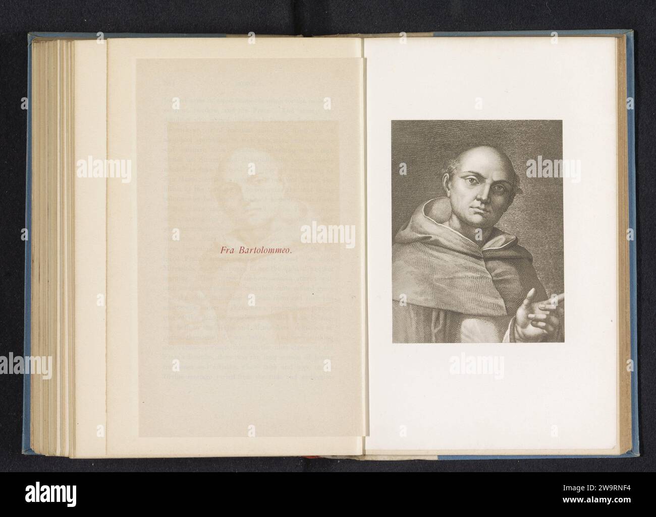 Photo production of a print, representing a portrait of Fra Bartolommeo ...