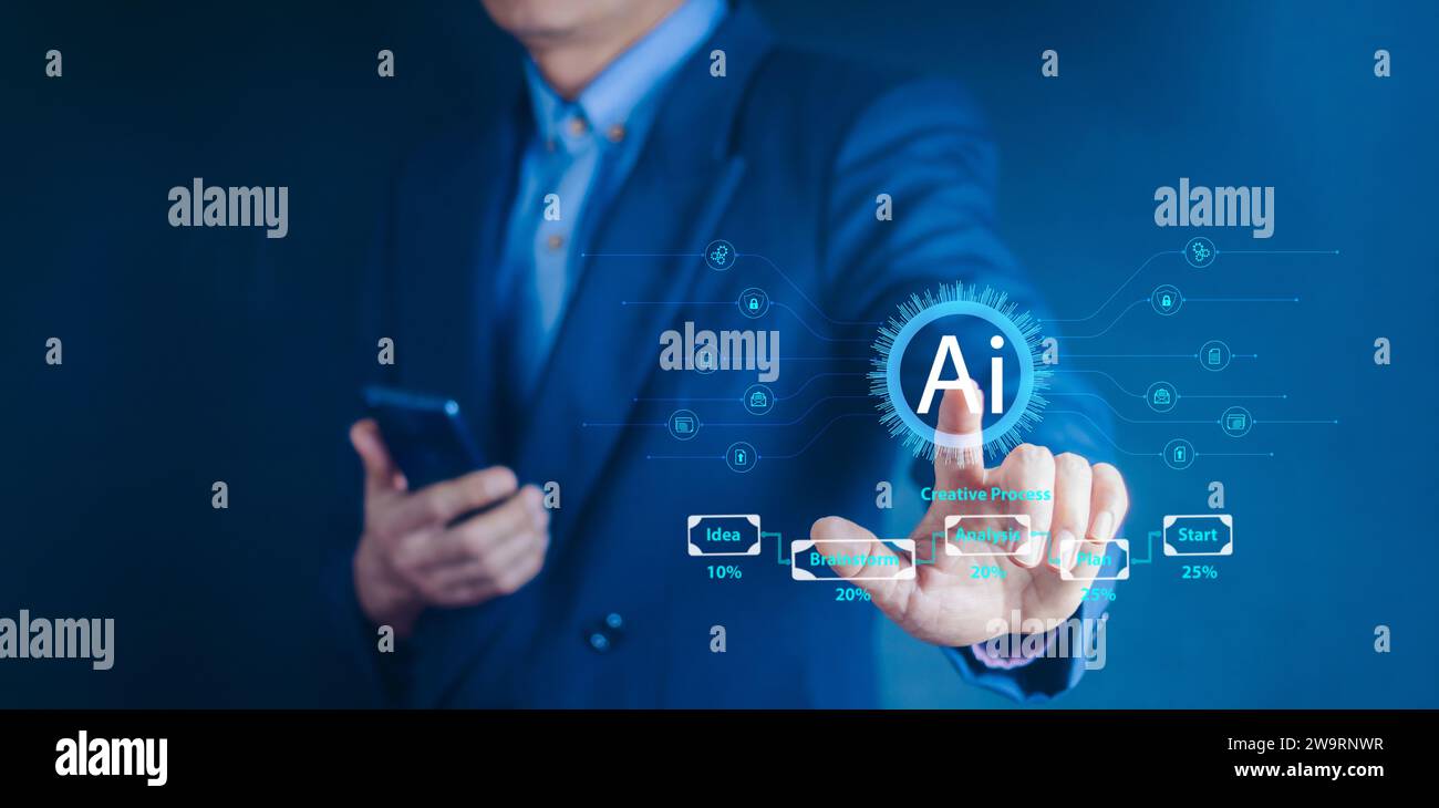 AI, Artificial Intelligence, technology smart robot AI, artificial intelligence by enter command ...