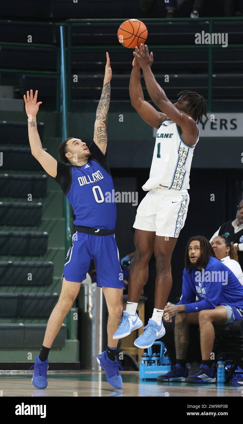 New Orleans, USA. 29th Dec, 2023. Tulane Green Wave guard Sion James (1 ...