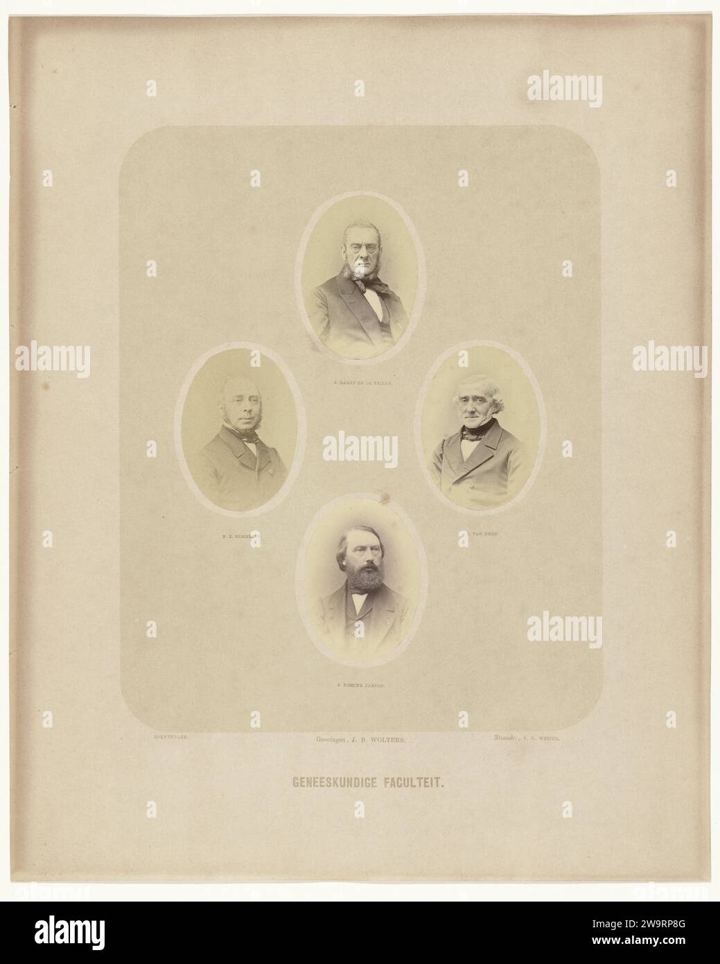 Four portraits of Groningen high teachers, mounted on one sheet: Jacob ...