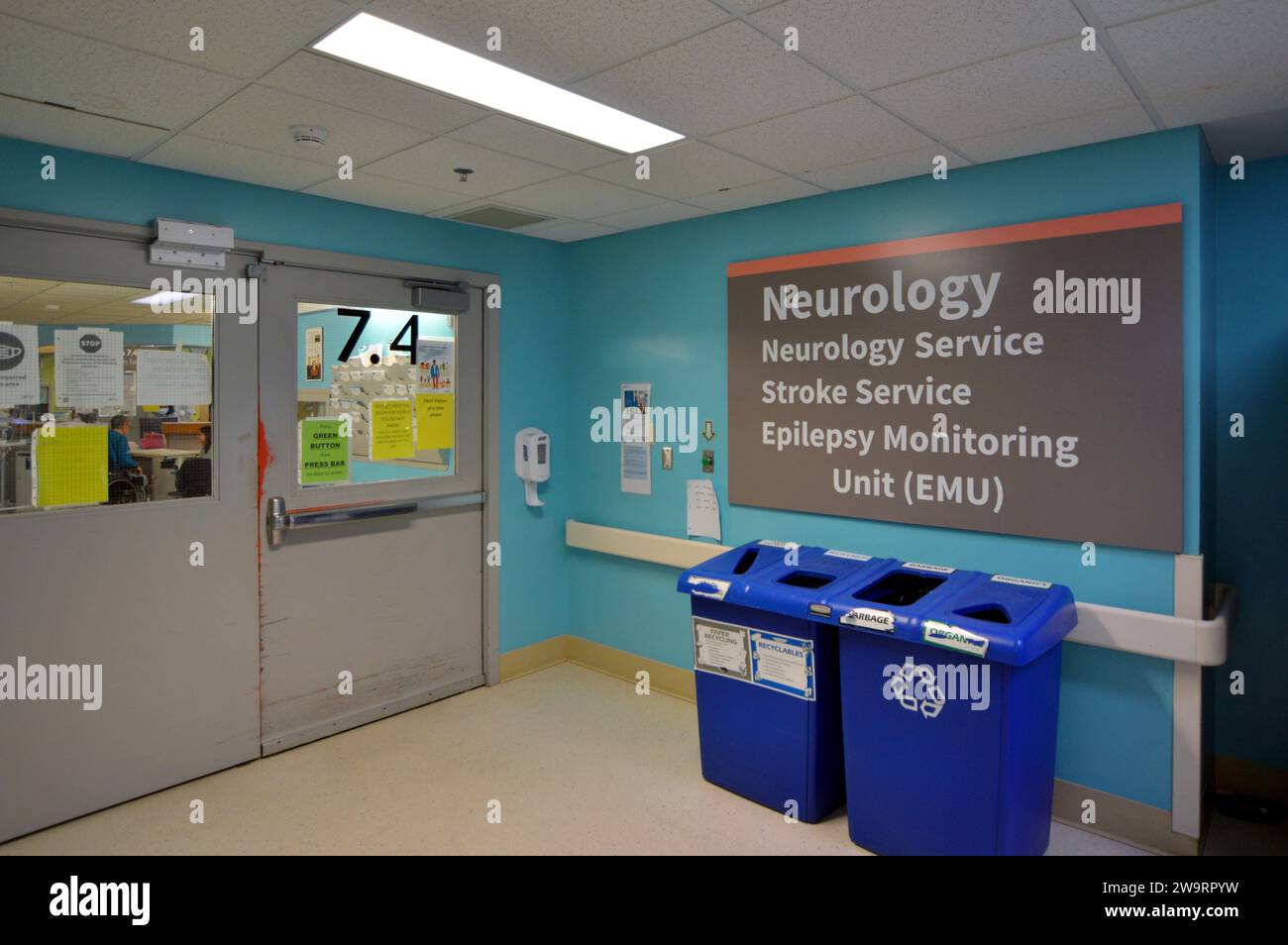 Entrance to Unit 7.4 at the Halifax Infirmary of the QEII Health ...