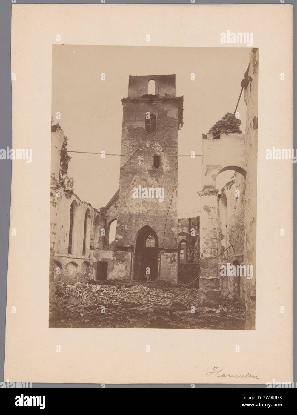 Interior of the burnt -out church in Harmelen, Anonymous ...