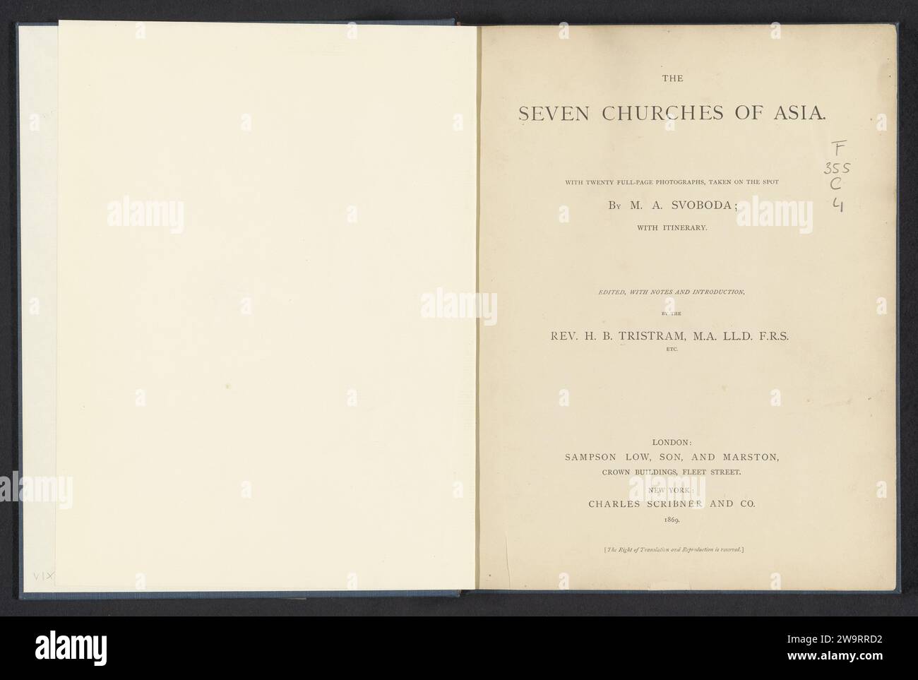 The seven churches of Asia, Henry Baker Tristram, 1869 book publisher ...