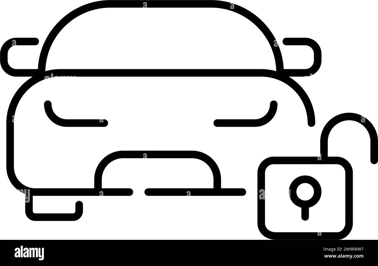 Car unlock. Secure rental service. Pixel perfect icon Stock Vector ...
