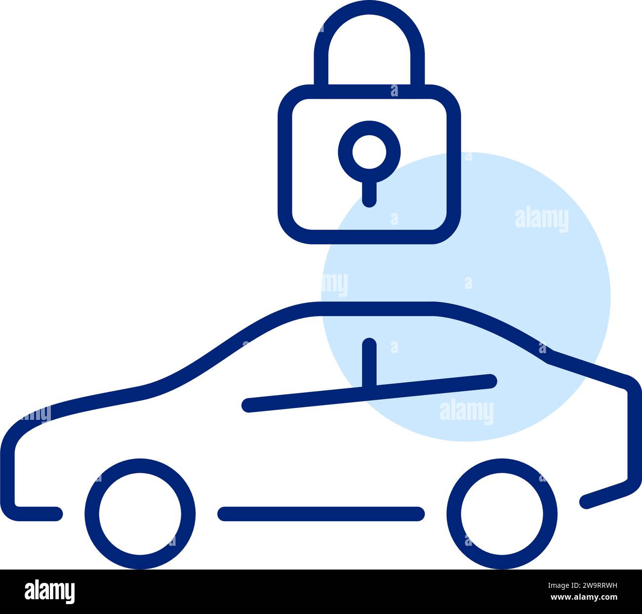 Car side view. Central electrical lock locked. Pixel perfect, editable ...