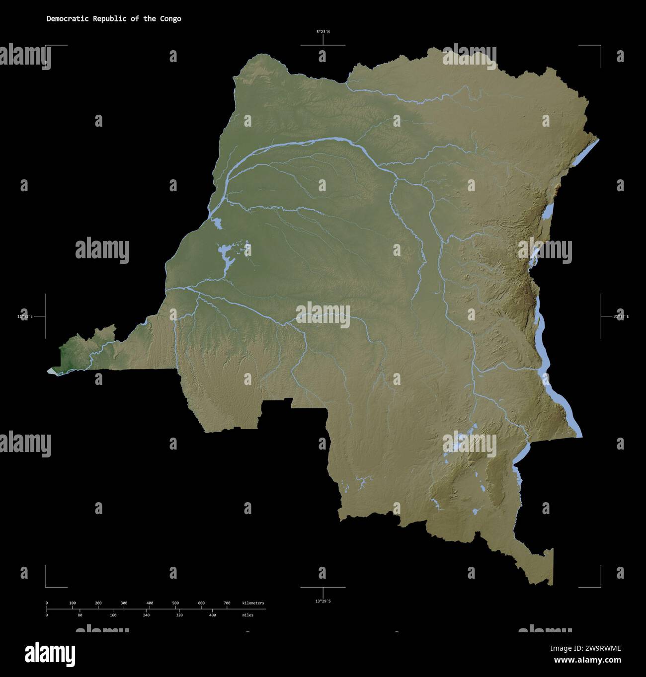 Shape of a Pale colored elevation map with lakes and rivers of the ...