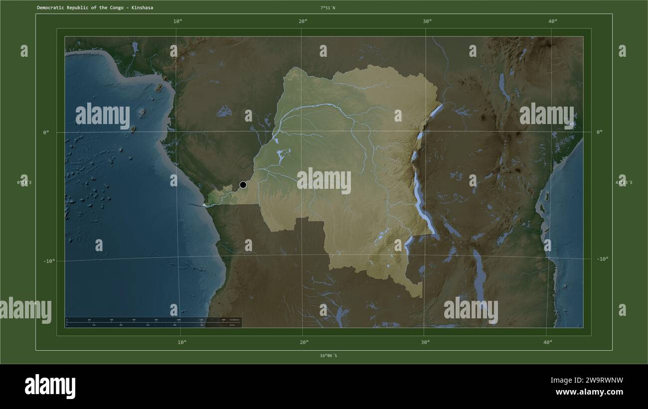 Democratic Republic of the Congo highlighted on a Pale colored ...