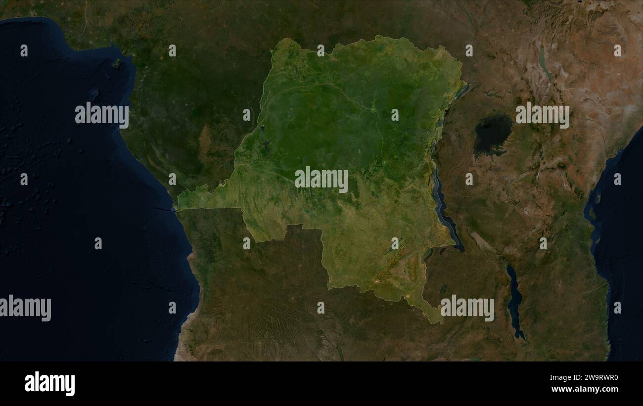 Democratic Republic of the Congo highlighted on a low resolution ...