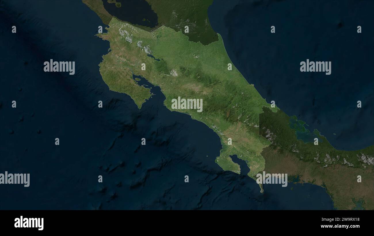 Costa Rica highlighted on a high resolution satellite map Stock Photo ...