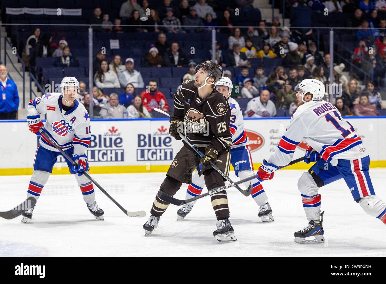 Rochester, New York, USA. 29th Dec, 2023. Hershey Bears forward Ryan ...