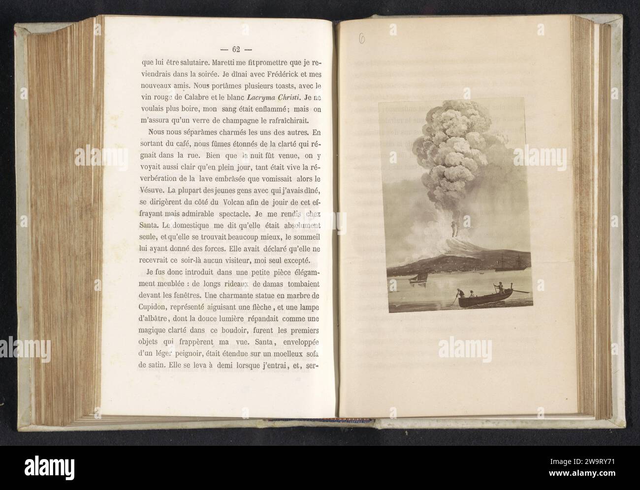 Photo production of a painting, representing a face on an eruption of ...