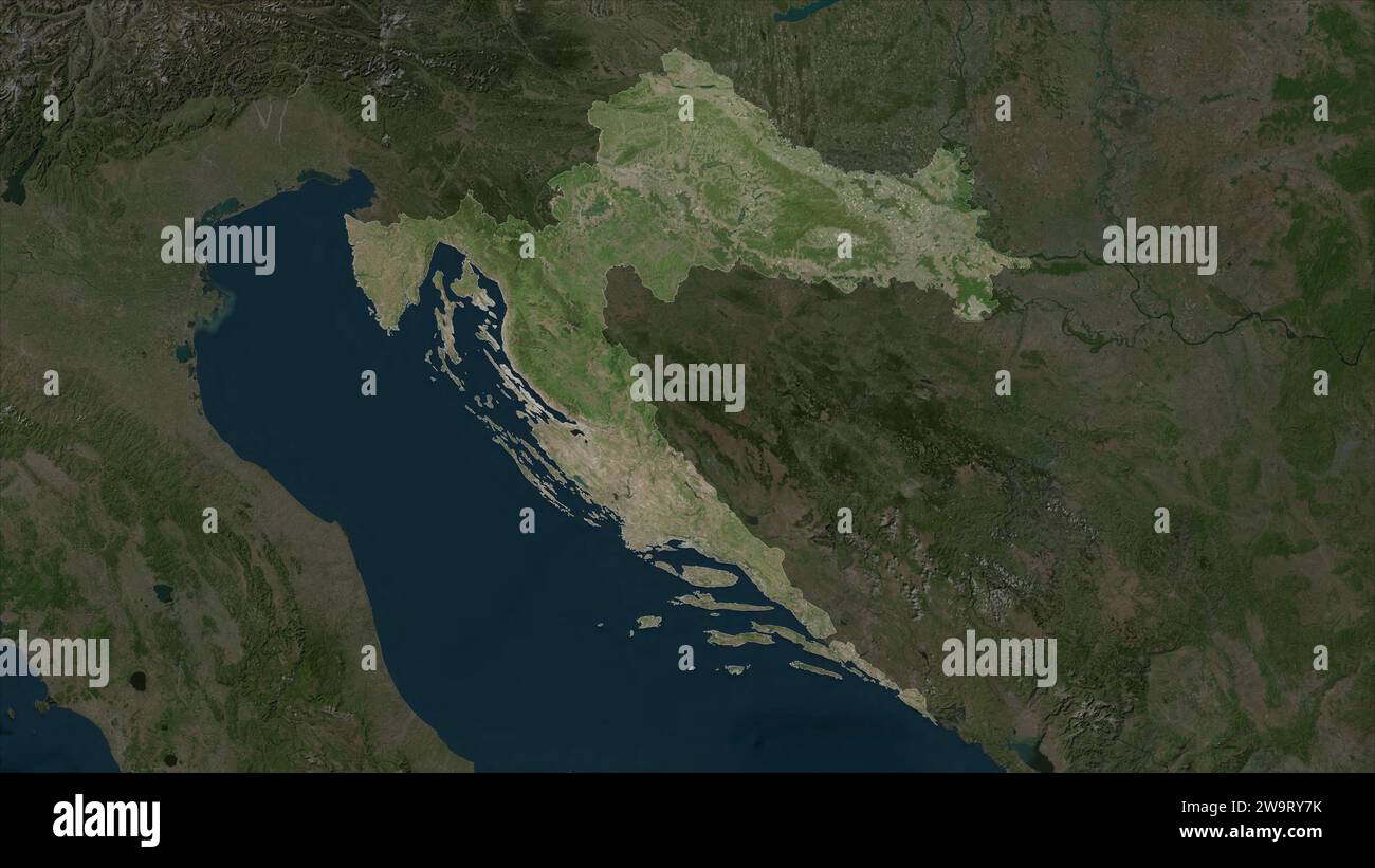 Croatia highlighted on a high resolution satellite map Stock Photo - Alamy