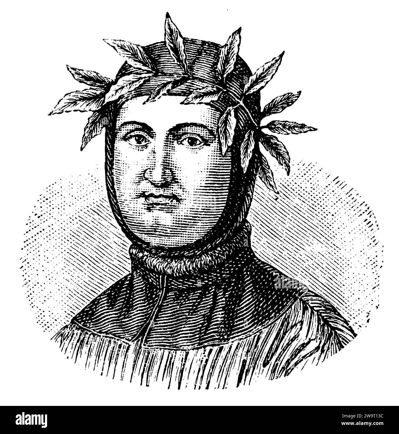 Francesco Petrarca (1304-1374), Italian poet, after an engraving by ...