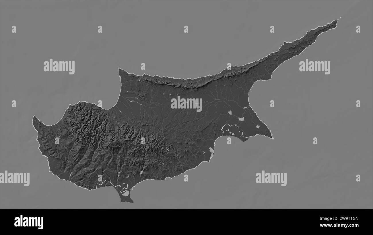 Cyprus map Black and White Stock Photos & Images - Alamy