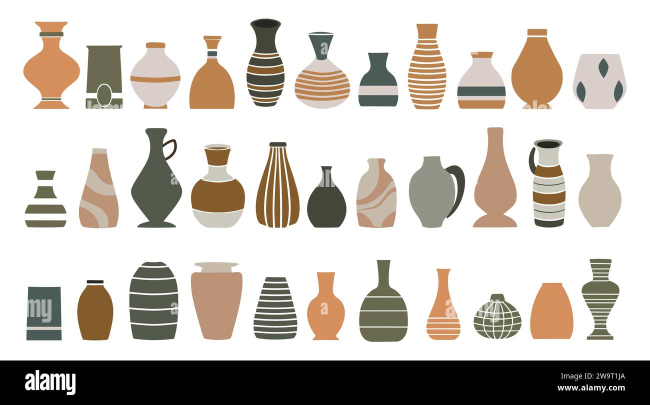 Modern pottery collection various Cut Out Stock Images & Pictures - Alamy