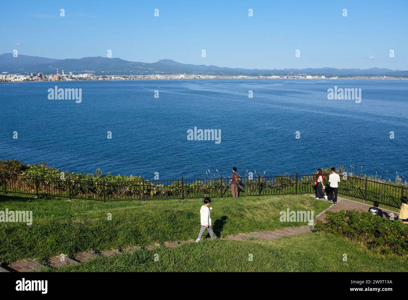 Looking toward Tsugaru Strait from Cape Tachimachi near Hakodate in ...