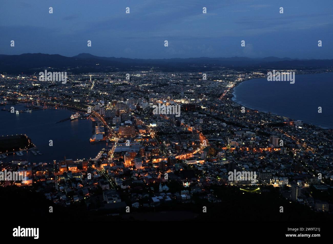 The night view of Hakodate from Mount Hakodate in Hokkaido, Japan Stock Photo - Alamy