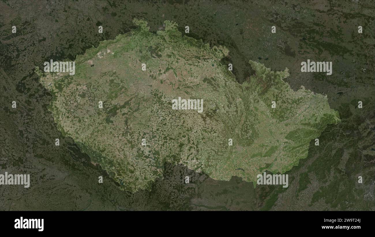 Czechia highlighted on a high resolution satellite map Stock Photo - Alamy
