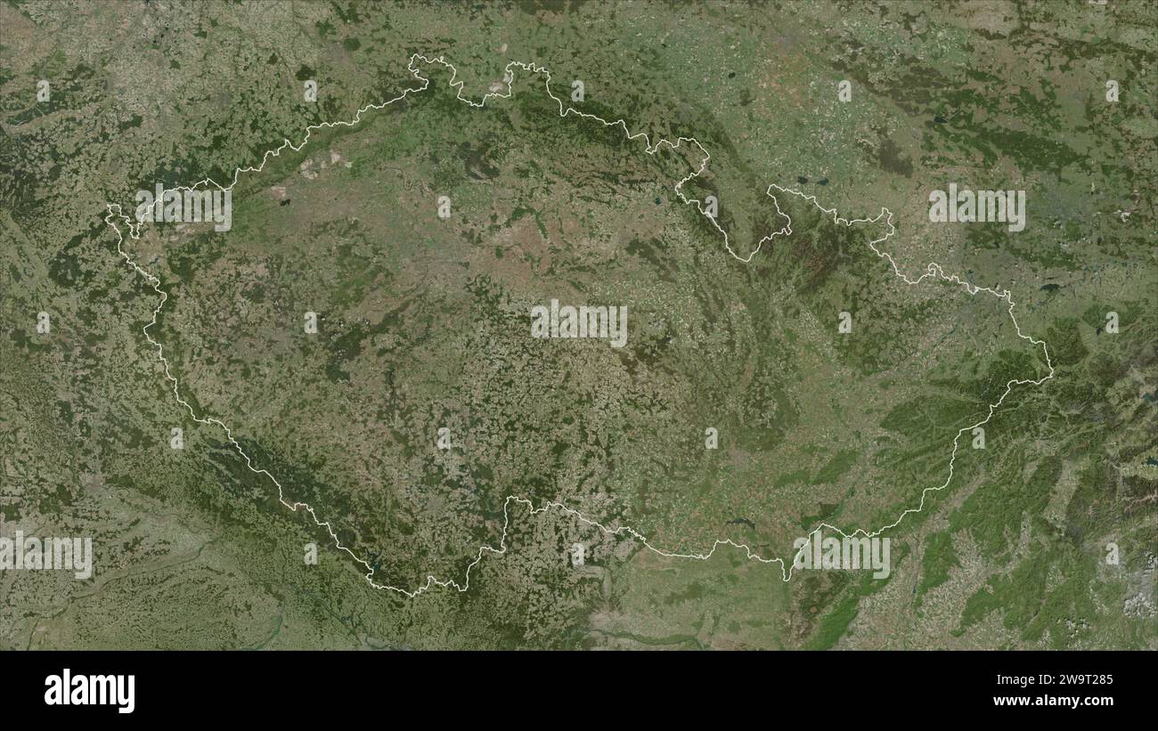 Czechia outlined on a high resolution satellite map Stock Photo - Alamy