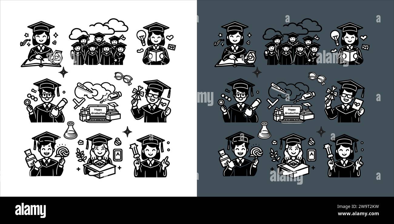 Vector of Diverse young students celebrating their graduation with ...