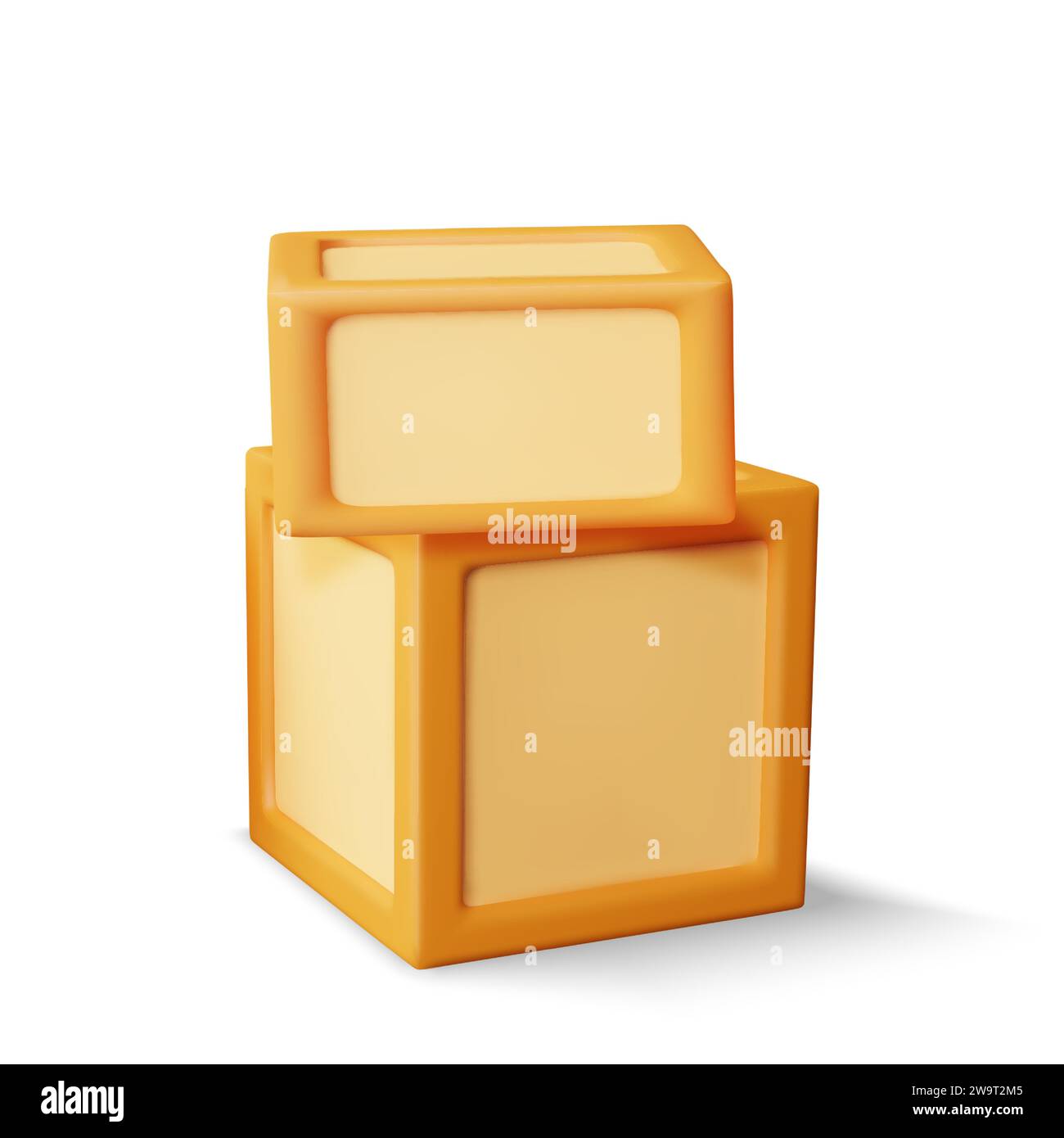 3D Stack of Cardboard Boxes Isolated Stock Vector Image & Art - Alamy
