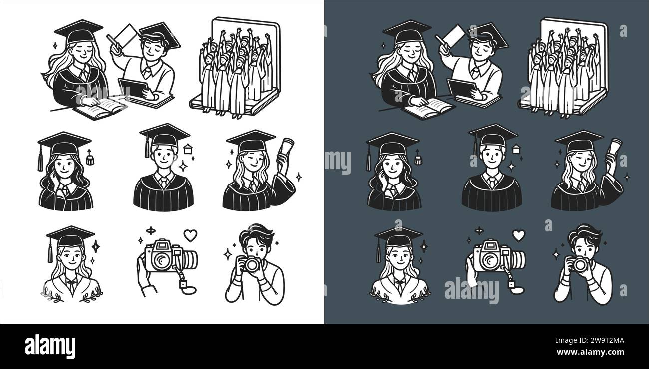 Vector of Diverse young students celebrating their graduation with ...