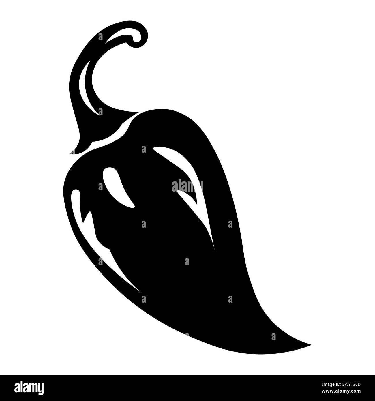 Jalapeno black vector icon on white background Stock Vector Image & Art ...