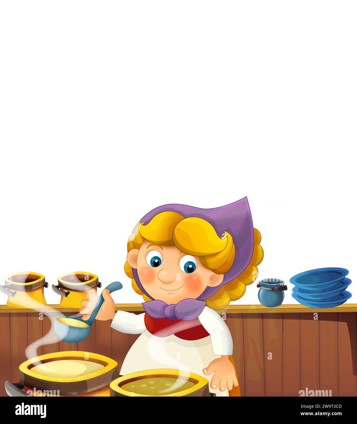 Cartoon farm character happy farmer woman isolated on white background ...