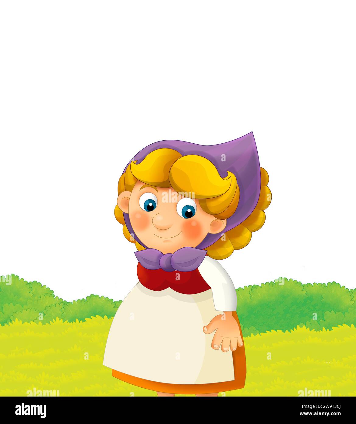 Cartoon farm character happy farmer woman isolated on white background ...