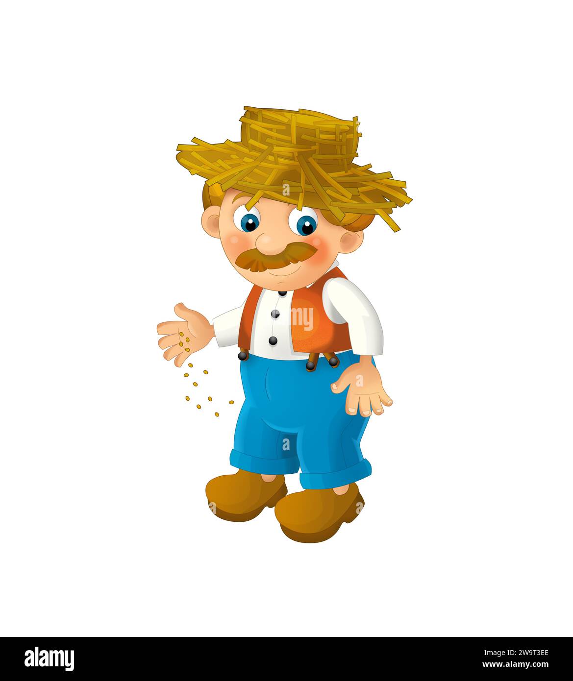 Cartoon farm character happy farmer man isolated on white background ...