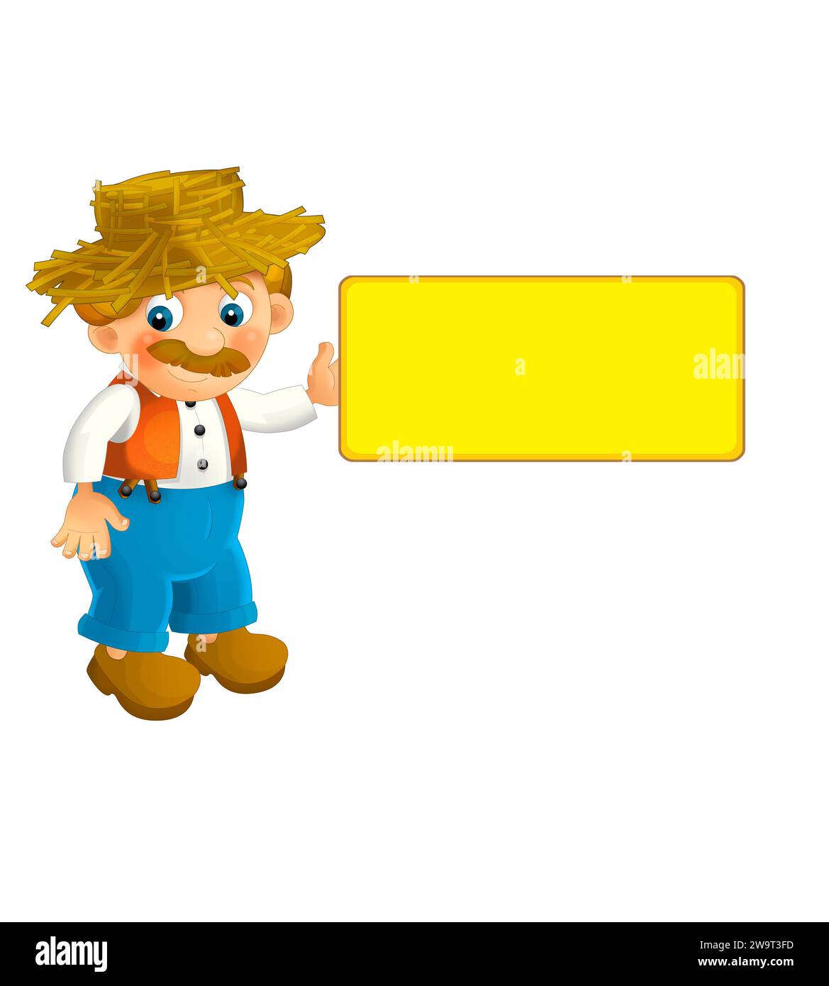 Cartoon farm character happy farmer man isolated on white background ...