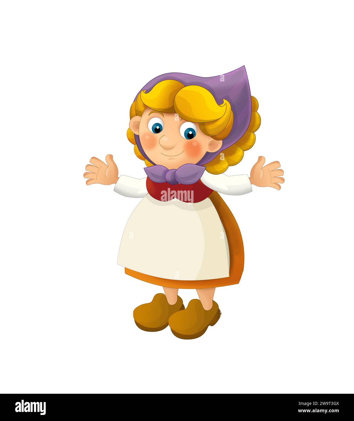 Cartoon farm character happy farmer woman isolated on white background ...