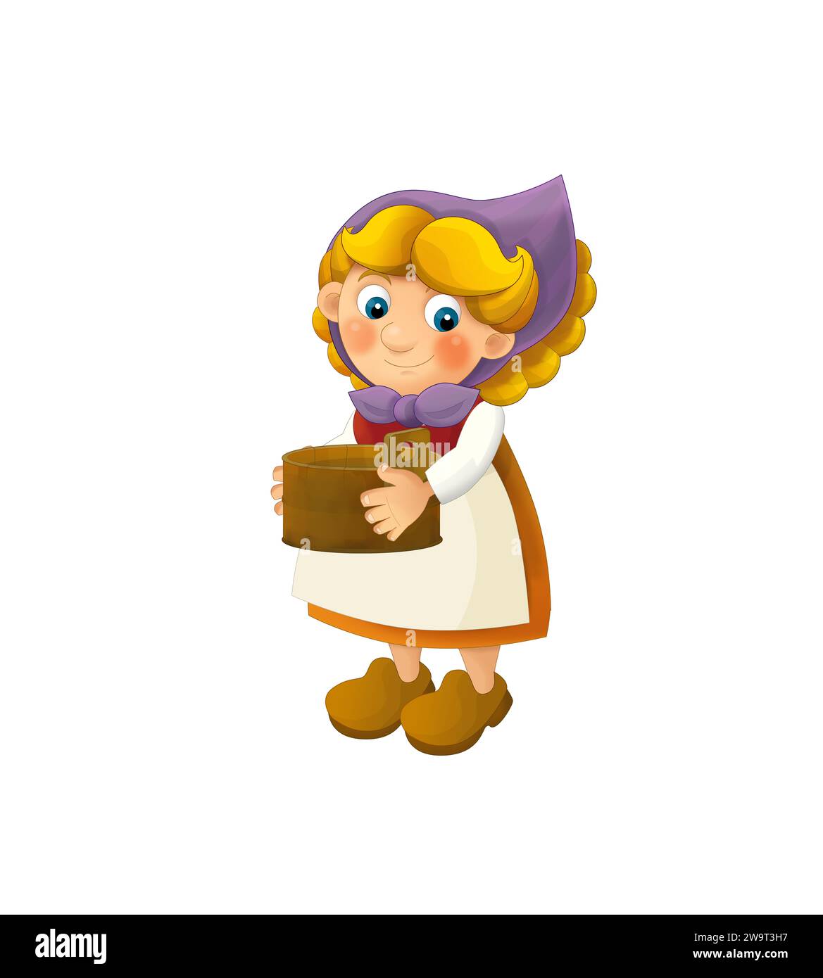 Cartoon farm character happy farmer woman isolated on white background ...