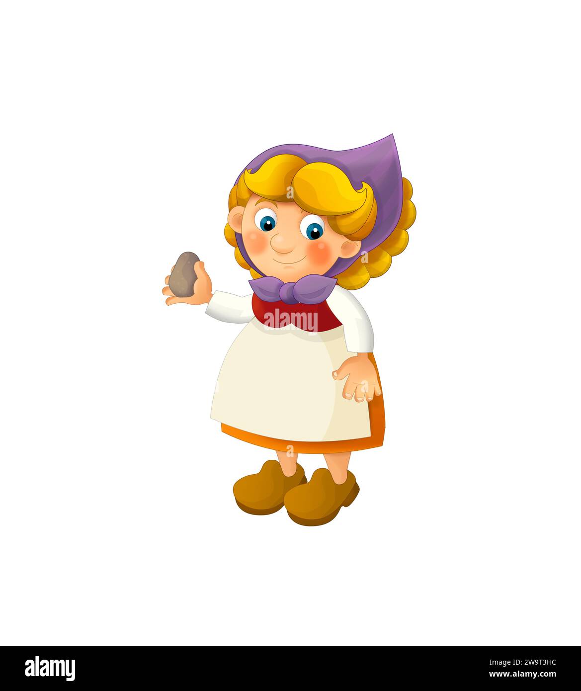Cartoon farm character happy farmer woman isolated on white background ...