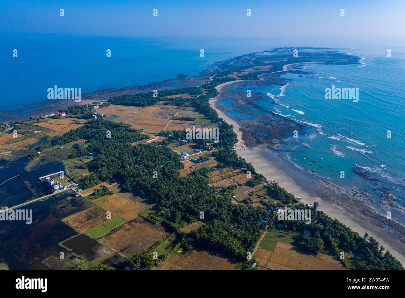 Aerial view of the Saint Martin's Island, locally known as Narikel ...