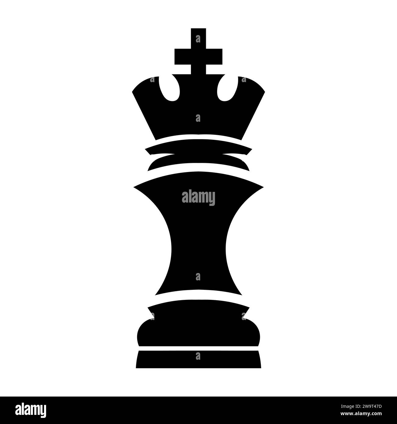 Chess king black vector icon on white background Stock Vector Image ...