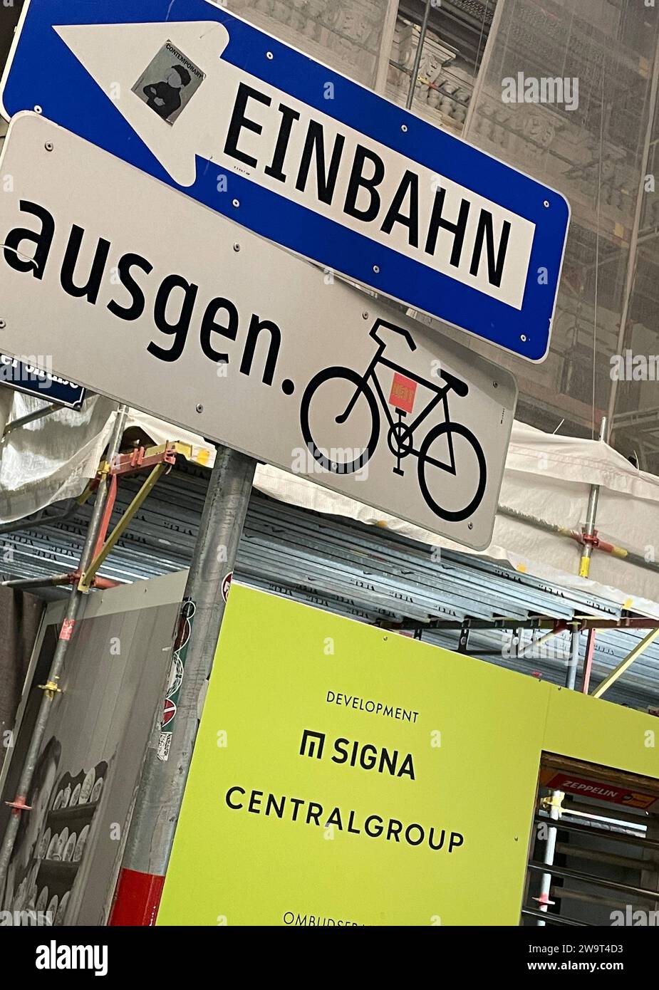 Eine Baustelle in der Mariahilfer Straße in Wien nach der Insolvenz der ...