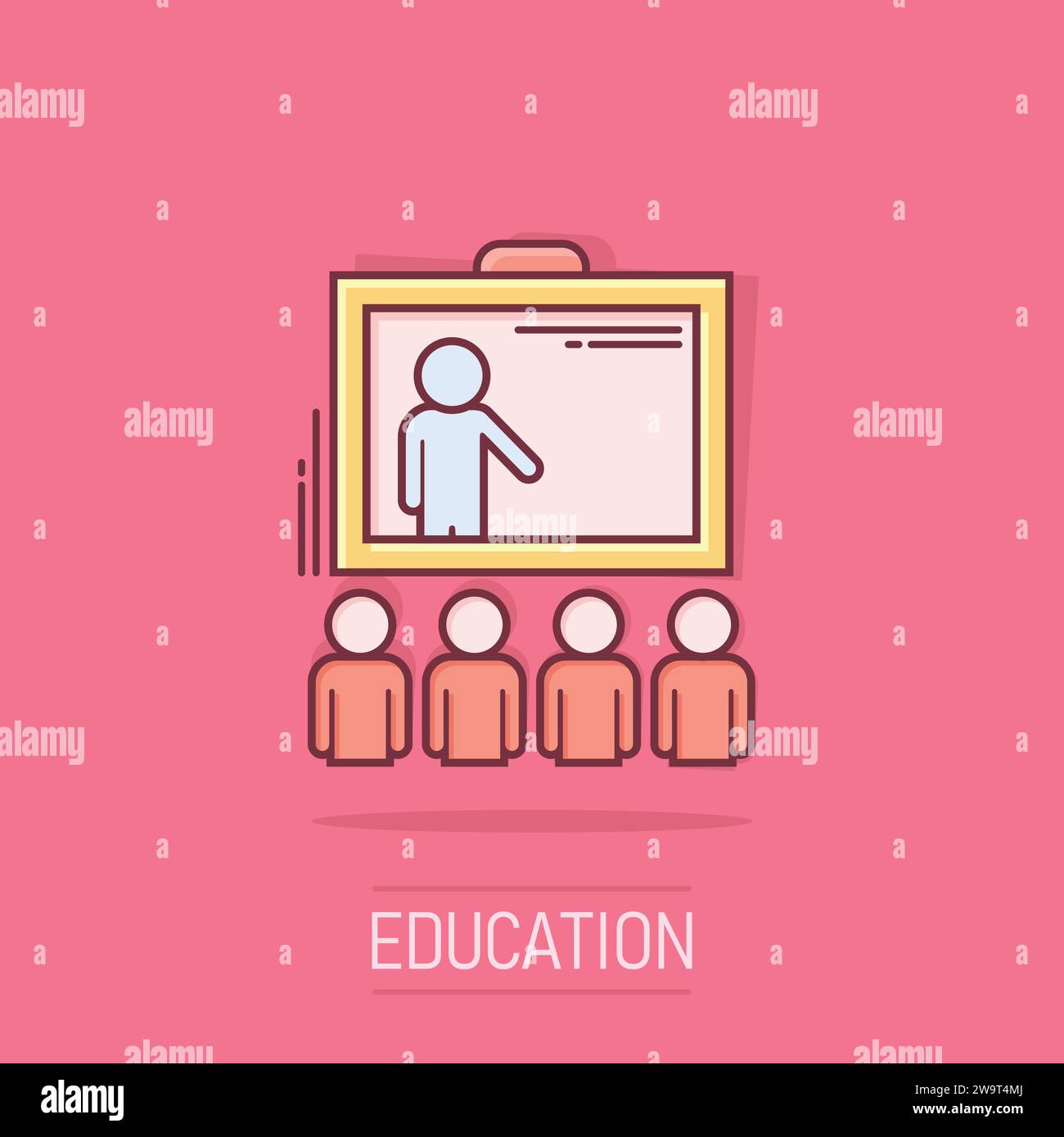 Training education icon in comic style. People seminar vector cartoon ...