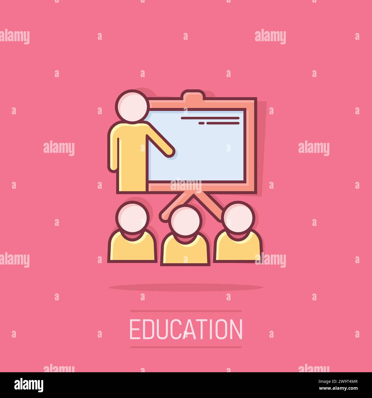 Training education icon in comic style. People seminar vector cartoon ...