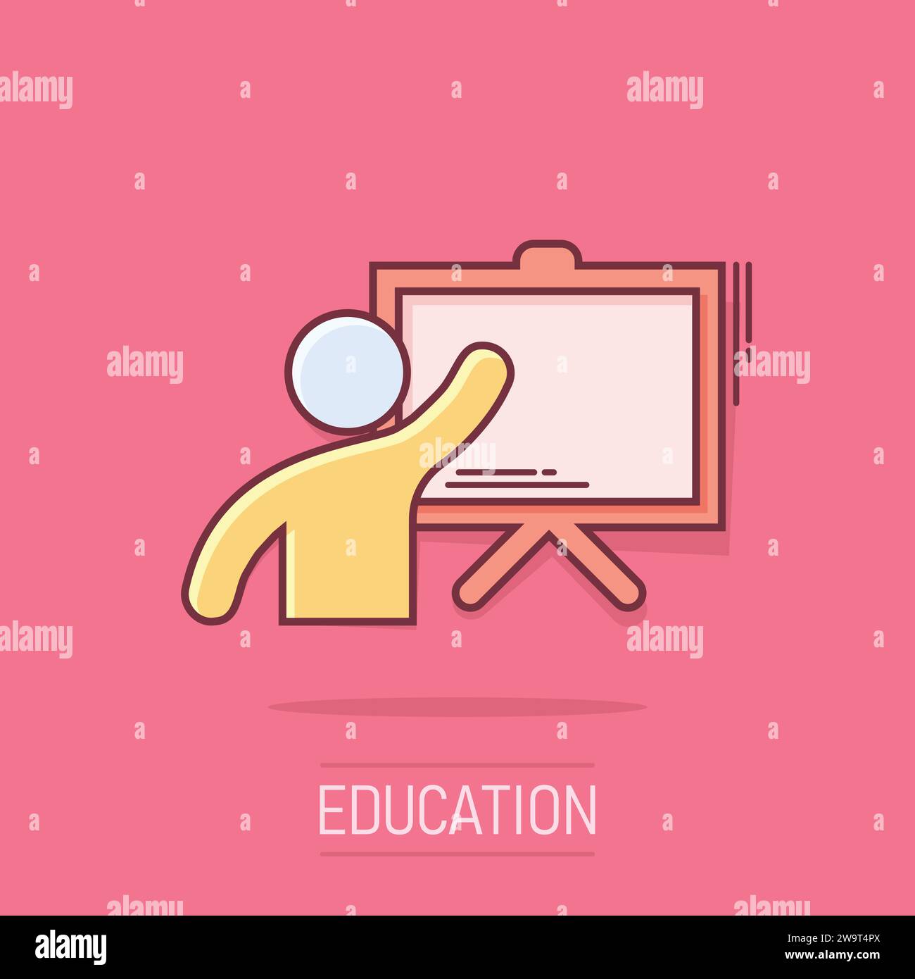 Training education icon in comic style. People seminar vector cartoon ...