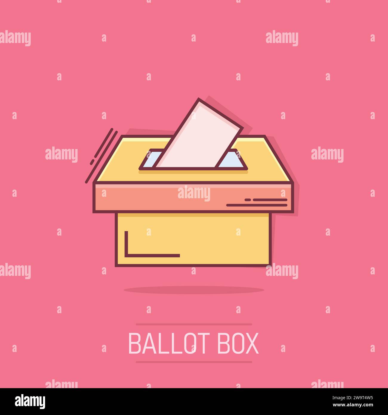 Election voter box icon in comic style. Ballot suggestion vector ...